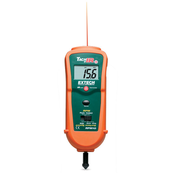 Extech RPM10 Tacómetro de foto/contacto con termómetro de infrarrojos ...